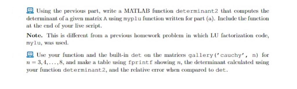 Solved 1 Plu Factorization A Complete The Following Matl 