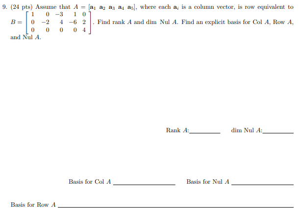 Solved Assume that A = [a1 a2 a3 a4 a5], where each ai is a | Chegg.com
