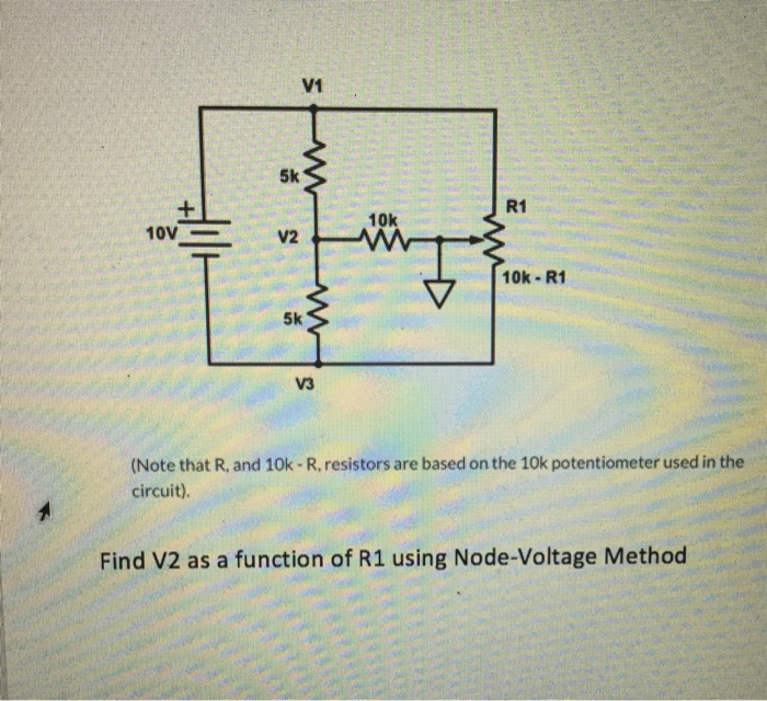 Solved V1 5k R1 10k 10V 10k R1 5k V3 (Note that R, and | Chegg.com