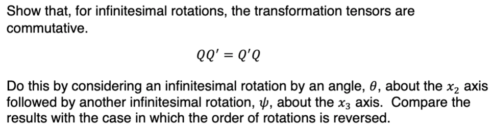 Show that, for infinitesimal rotations, the | Chegg.com