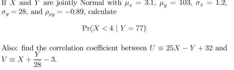 Solved If X and Y are jointly normal with respective | Chegg.com