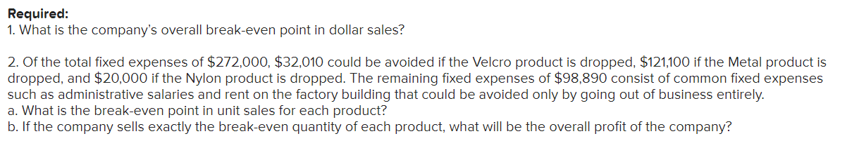 Solved Piedmont Fasteners Corporation makes three different | Chegg.com