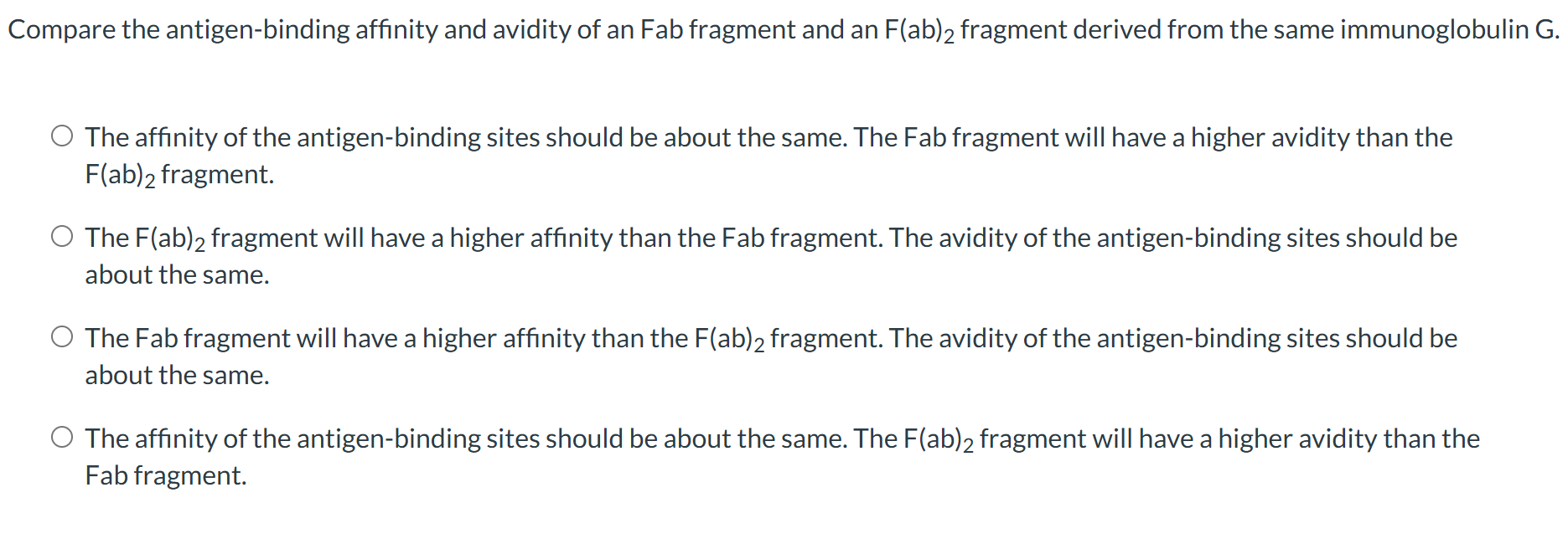 Solved Compare the antigen-binding affinity and avidity of | Chegg.com