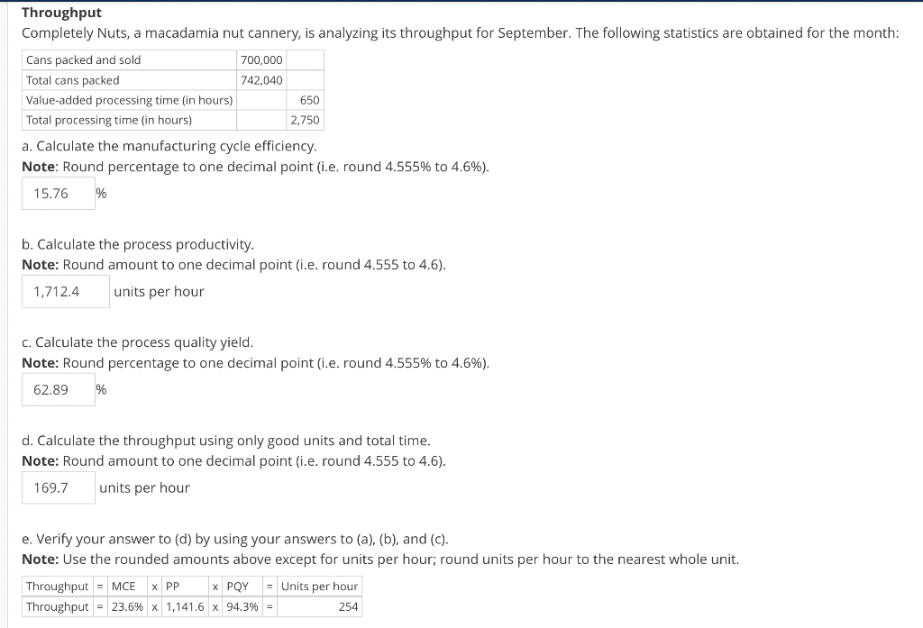 Solved Throughput Completely Nuts, a macadamia nut cannery, | Chegg.com