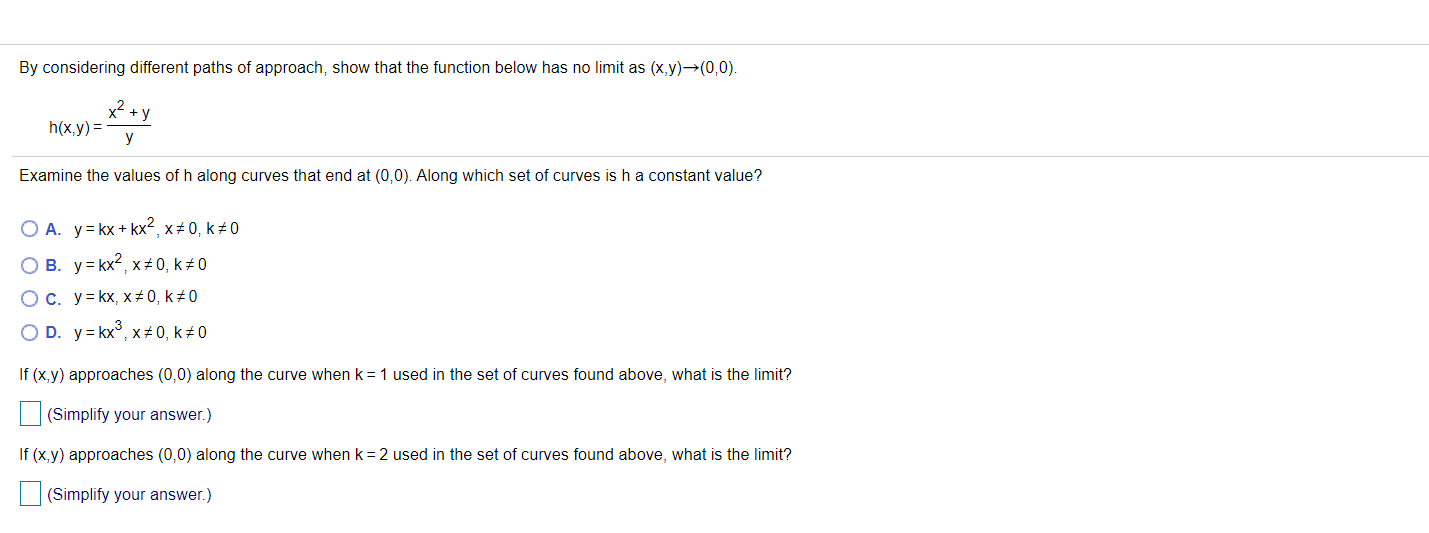 Solved By considering different paths of approach, show that | Chegg.com