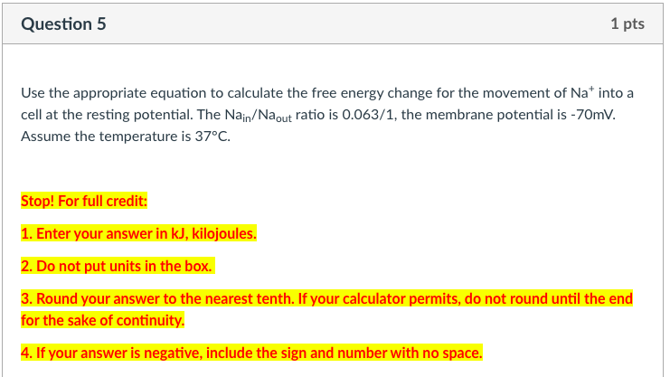 Solved Use the appropriate equation to calculate the free | Chegg.com