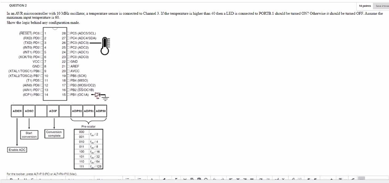 Solved Save Antwo QUESTION 2 14 points In an AVR | Chegg.com