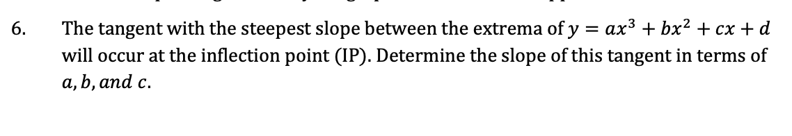 Solved The tangent with the steepest slope between the | Chegg.com