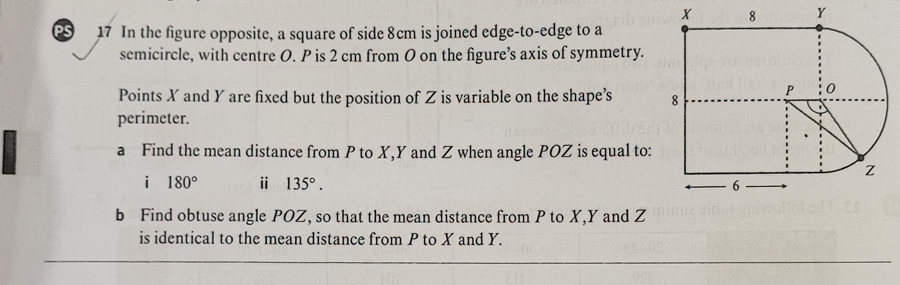 17 In the figure opposite, a square of side 8 cm is | Chegg.com