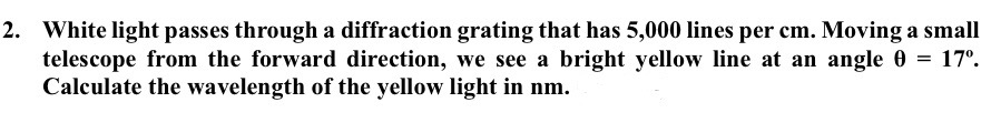 Solved White light passes through a diffraction grating that | Chegg.com