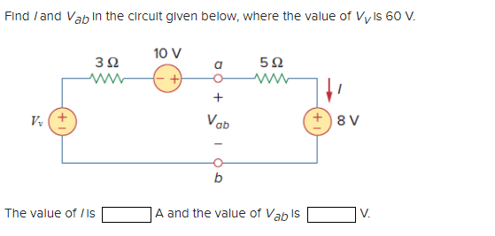 Solved Find / and Vad in the circuit given below, where the | Chegg.com