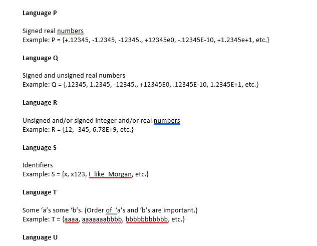 Solved COSC 385 - Theory of Formal Languages, Grammars, and | Chegg.com