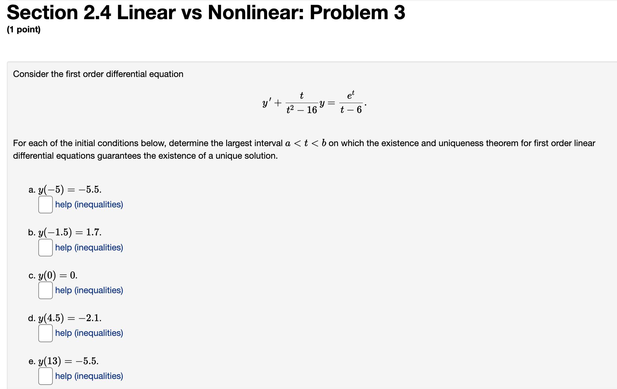 Solved Section 2 4 Linear Vs Nonlinear Problem 3 1 Point Chegg