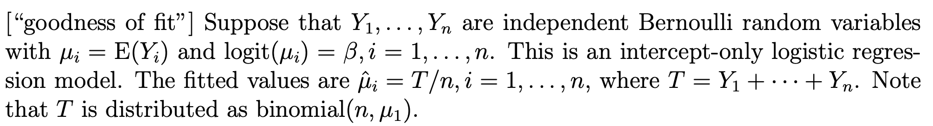 Solved ["goodness of fit"] Suppose that Y1,…,Yn are | Chegg.com