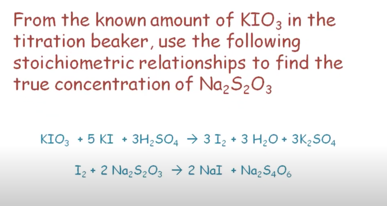 Solved From the known amount of KIO3 in the titration | Chegg.com