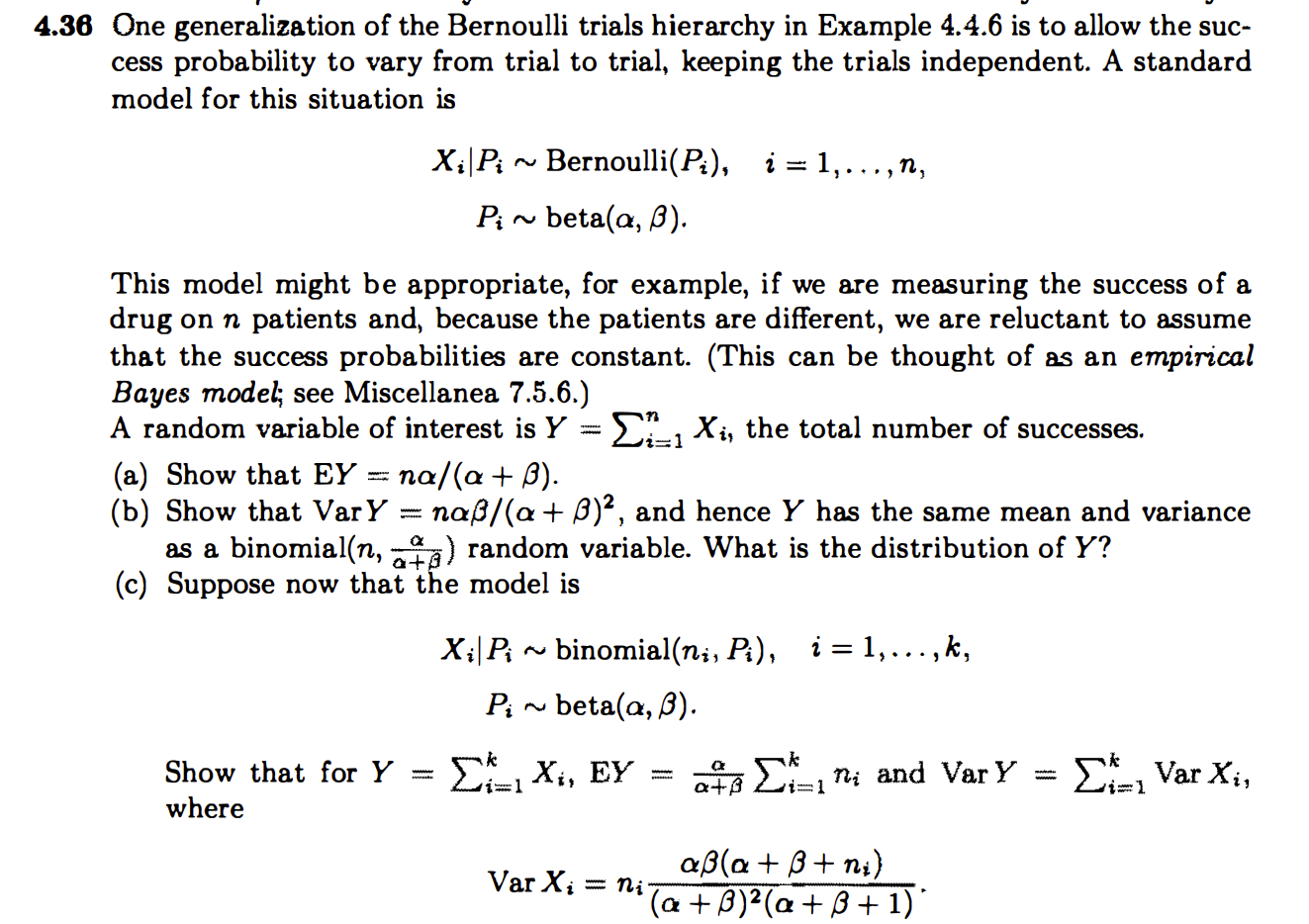 Solved 4.36 ﻿One generalization of the Bernoulli trials | Chegg.com