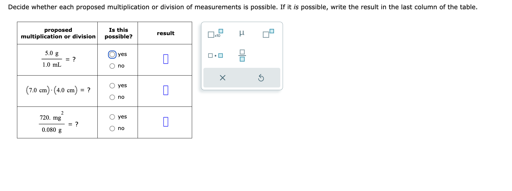 Solved Decide whether each proposed multiplication or | Chegg.com