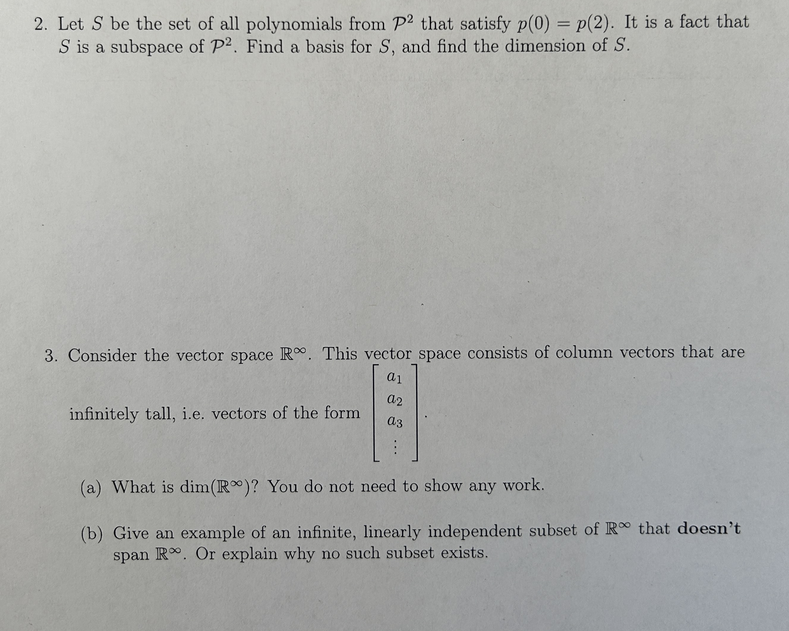 Solved 2. Let S be the set of all polynomials from P2 that | Chegg.com
