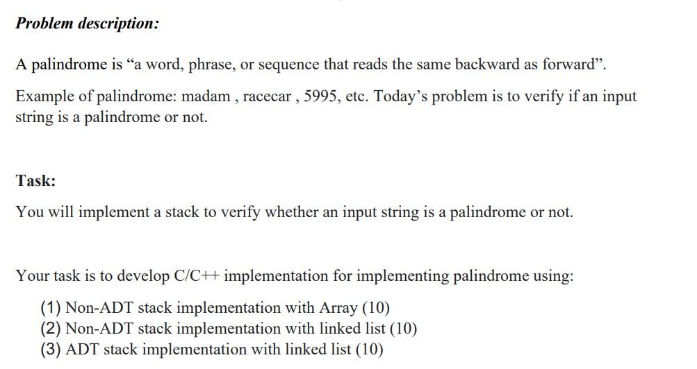 Solved Problem Description A Palindrome Is A Word Phrase 7947