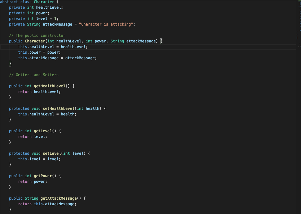 Solved I understand the Character class and the Enemy one | Chegg.com