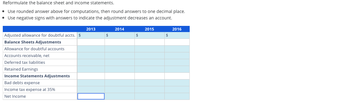 Solved Adjusting Allowance for Doubtful Accounts and Bad | Chegg.com