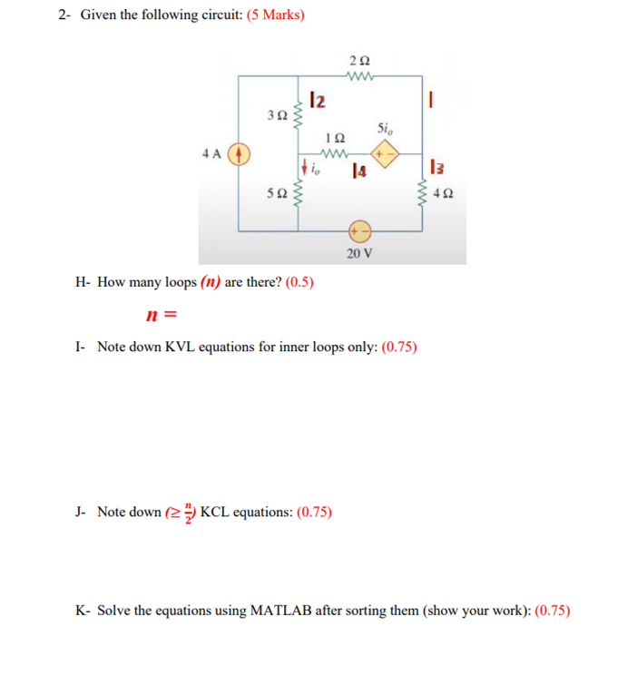 Solved PROCEDURE: 1. Given the following circuit: (5 Marks) | Chegg.com