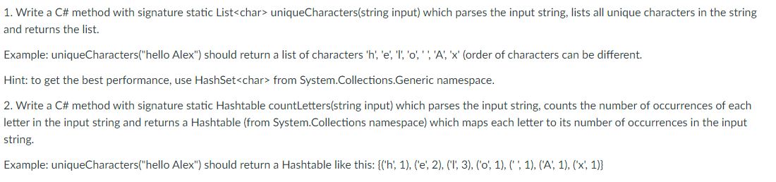 Solved 1. Write a C\# method with signature static List | Chegg.com