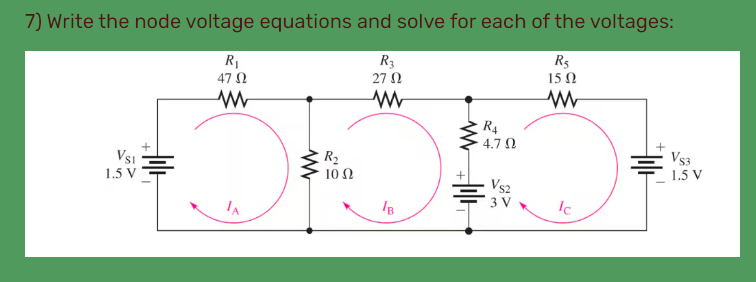 Solved Write the node voltage equations and solve for each | Chegg.com