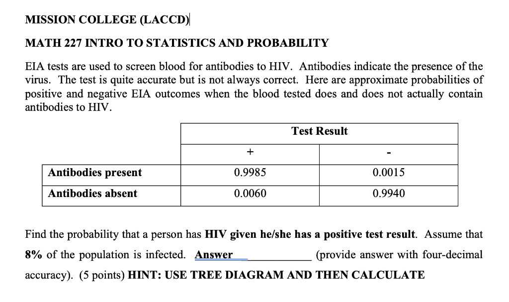 Solved MISSION COLLEGE (LACCD) MATH 227 INTRO TO STATISTICS | Chegg.com