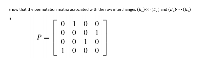 Solved Show that the permutation matrix associated with the | Chegg.com