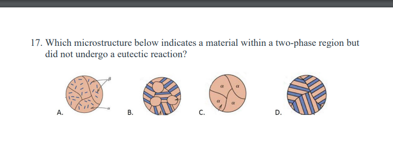Solved Which microstructure below indicates a material | Chegg.com