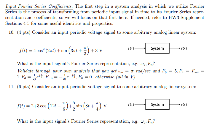 Solved Input Fourier Series Coefficients. The first step in | Chegg.com
