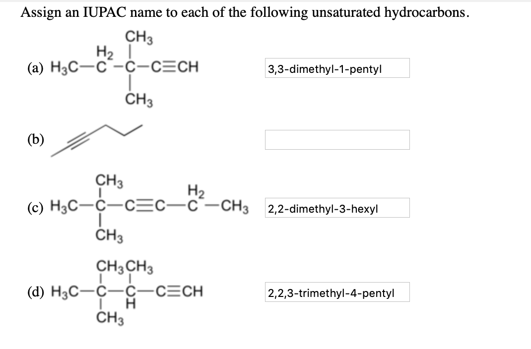 Solved Assign an IUPAC name to each of the following | Chegg.com