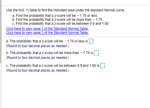 Solved Use the N(0, 1) table to find the indicated area | Chegg.com