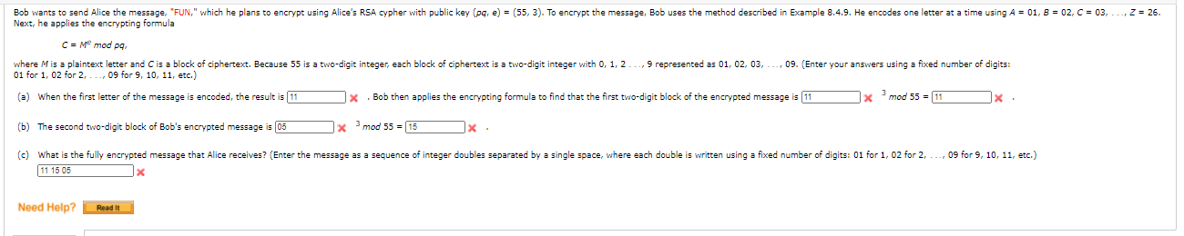 Solved Z = 26 Bob wants to send Alice the message, "FUN," | Chegg.com