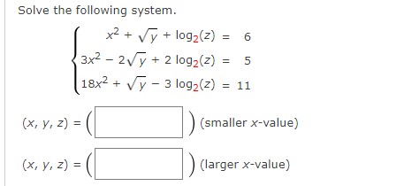 Solved Solve the following system. | Chegg.com