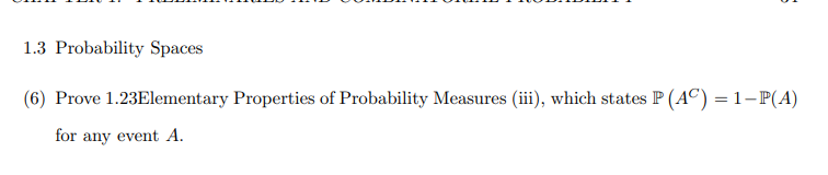 Solved 1.3 Probability Spaces (6) Prove 1.23Elementary | Chegg.com