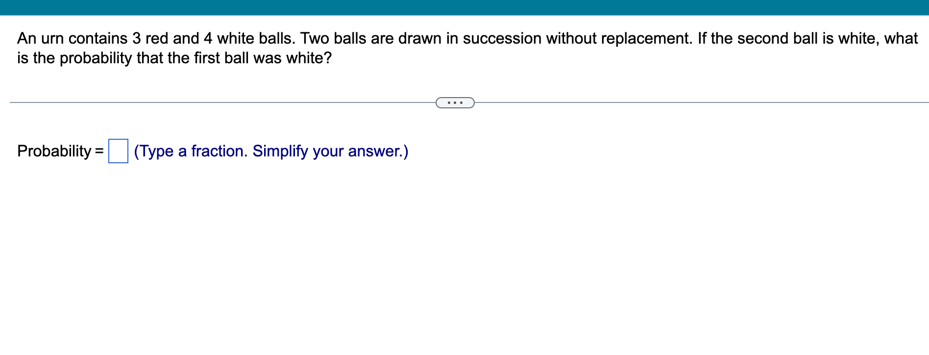 Solved An urn contains 3 ﻿red and 4 ﻿white balls. Two balls | Chegg.com