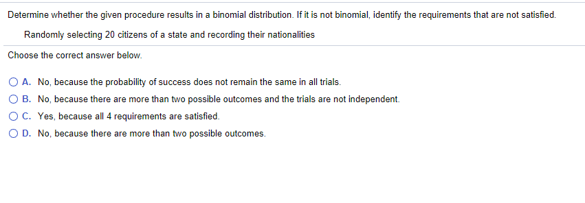 Solved Determine Whether The Given Procedure Results In A 