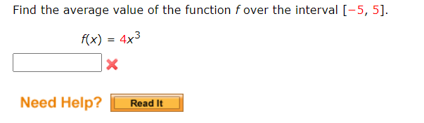 Solved Find the average value of the function f over the | Chegg.com