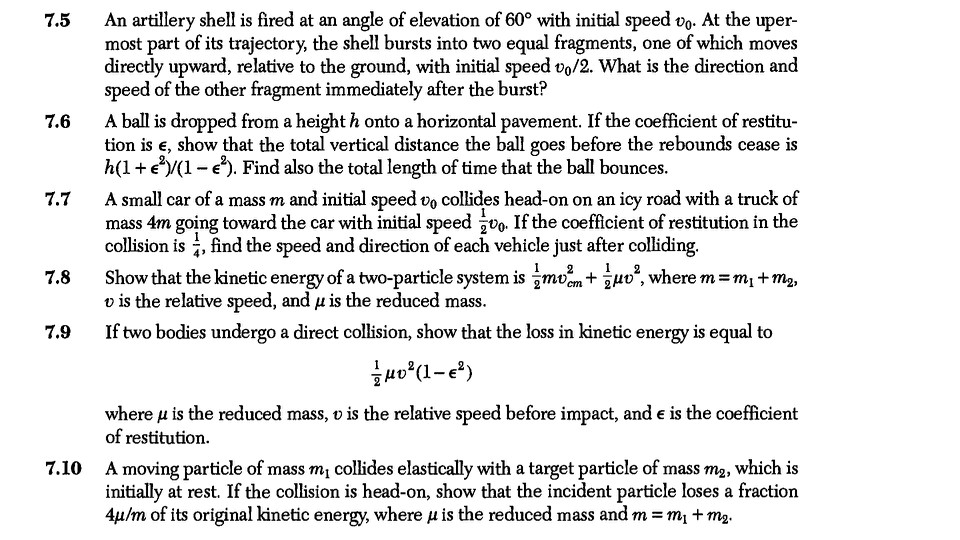 Solved Problems 7.1 A system consists of three particles, | Chegg.com