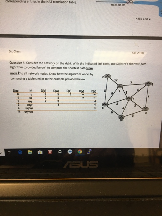 Solved corresponding entries in the NAT translation table. | Chegg.com