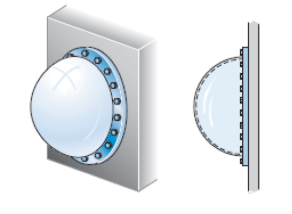 Solved A hemispherical window (or viewport) in a | Chegg.com