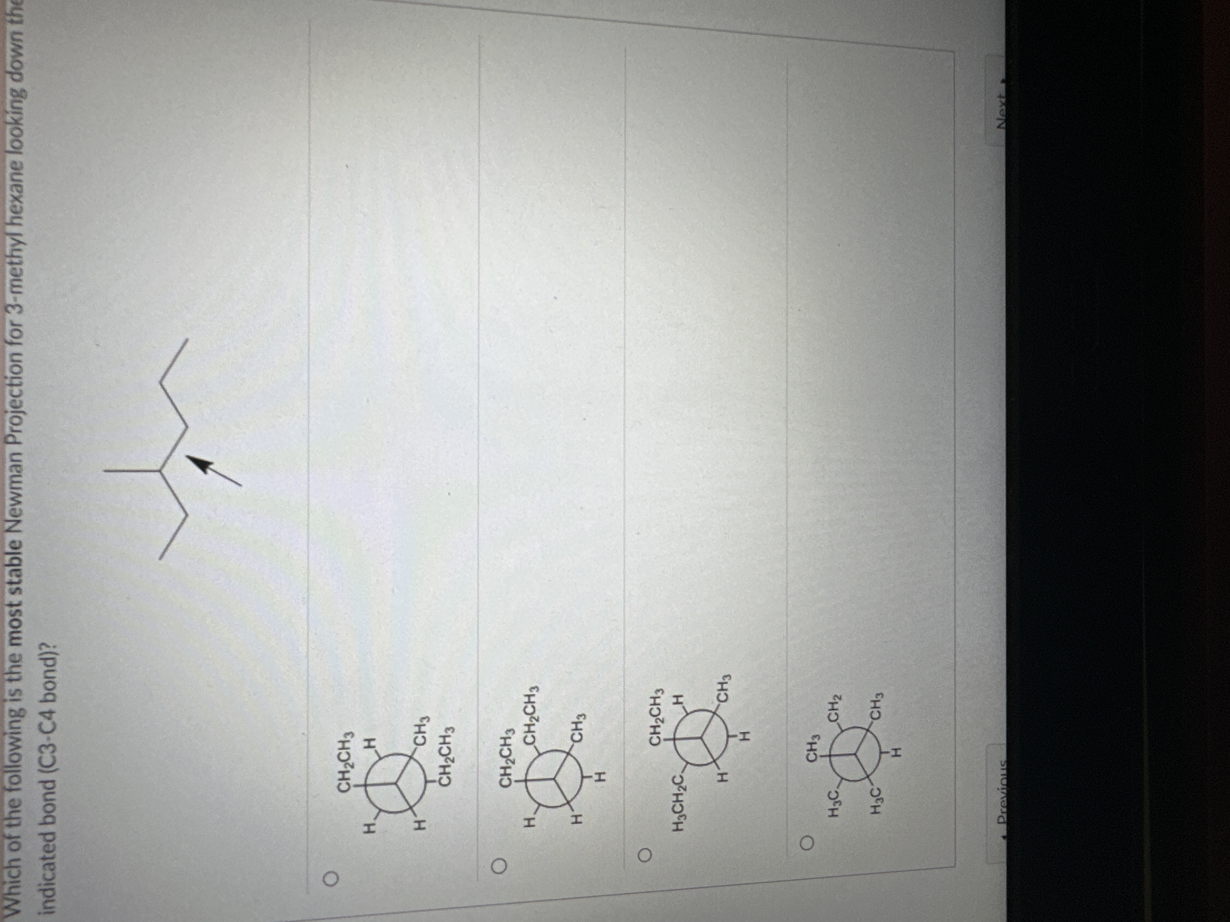 Solved Which of the following is the most stable Newman | Chegg.com