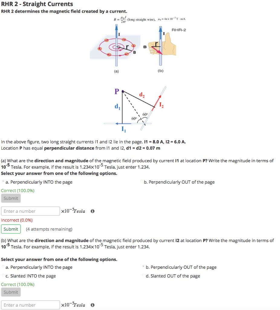 Solved RHR 2 - Straight Currents RHR 2 determines the | Chegg.com