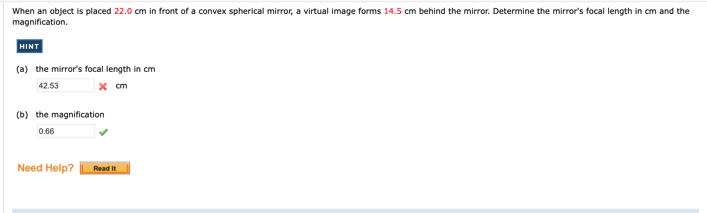 Solved When an object is placed 22.0 cm in front of a convex | Chegg.com