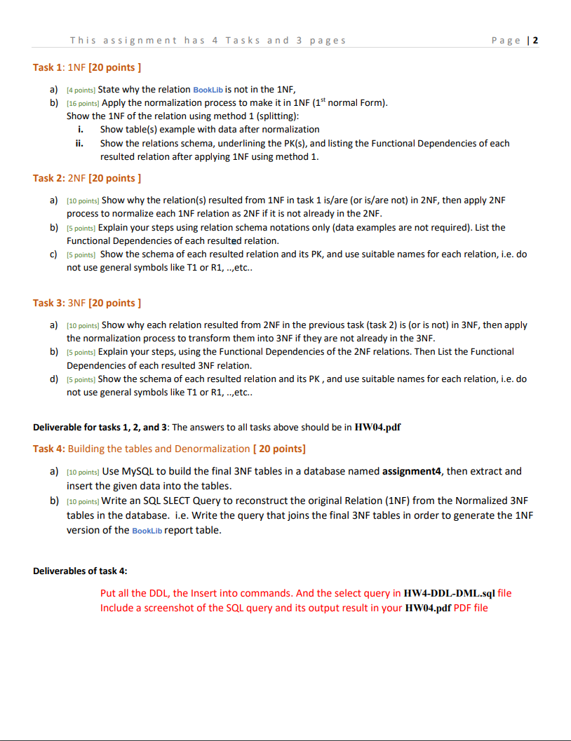 Solved Objective: Assess your understanding of Normalization | Chegg.com
