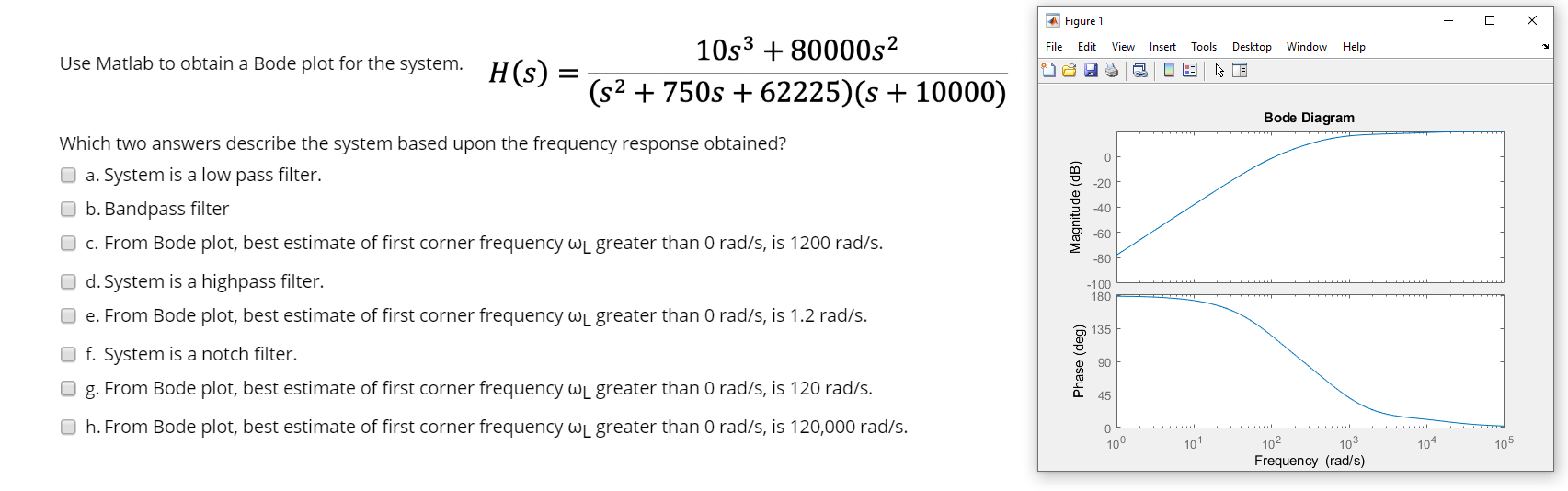 Solved I have already plotted the expression in Matlab. Use | Chegg.com