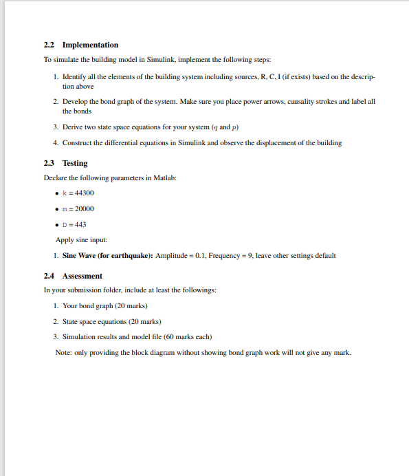 Can You Please Draw A Bond Graph And State Space