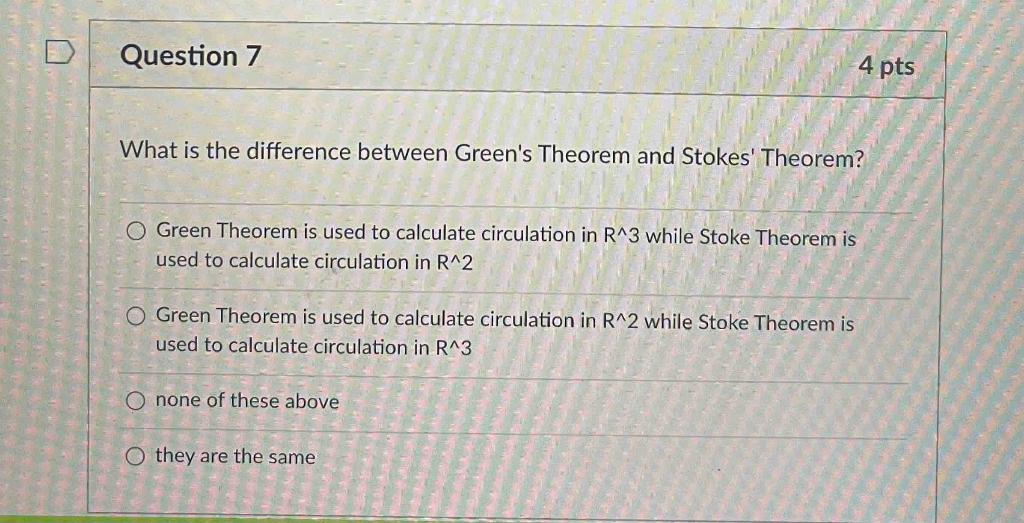 Solved Question 7 4 pts What is the difference between | Chegg.com